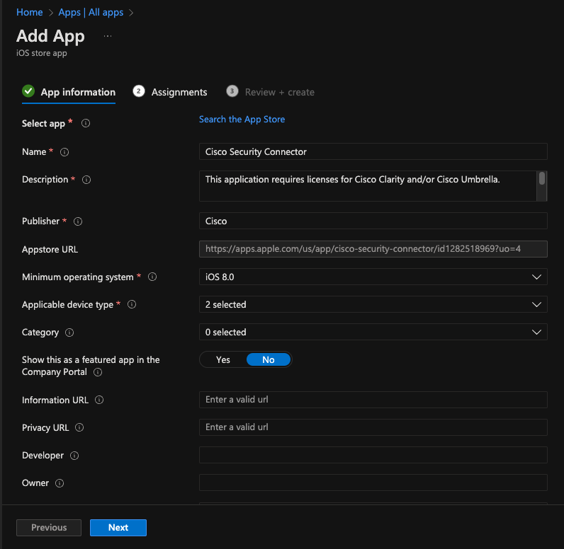 How To Deploy Cisco Security Connector Via Intune Csc Ios Cisco Umbrella