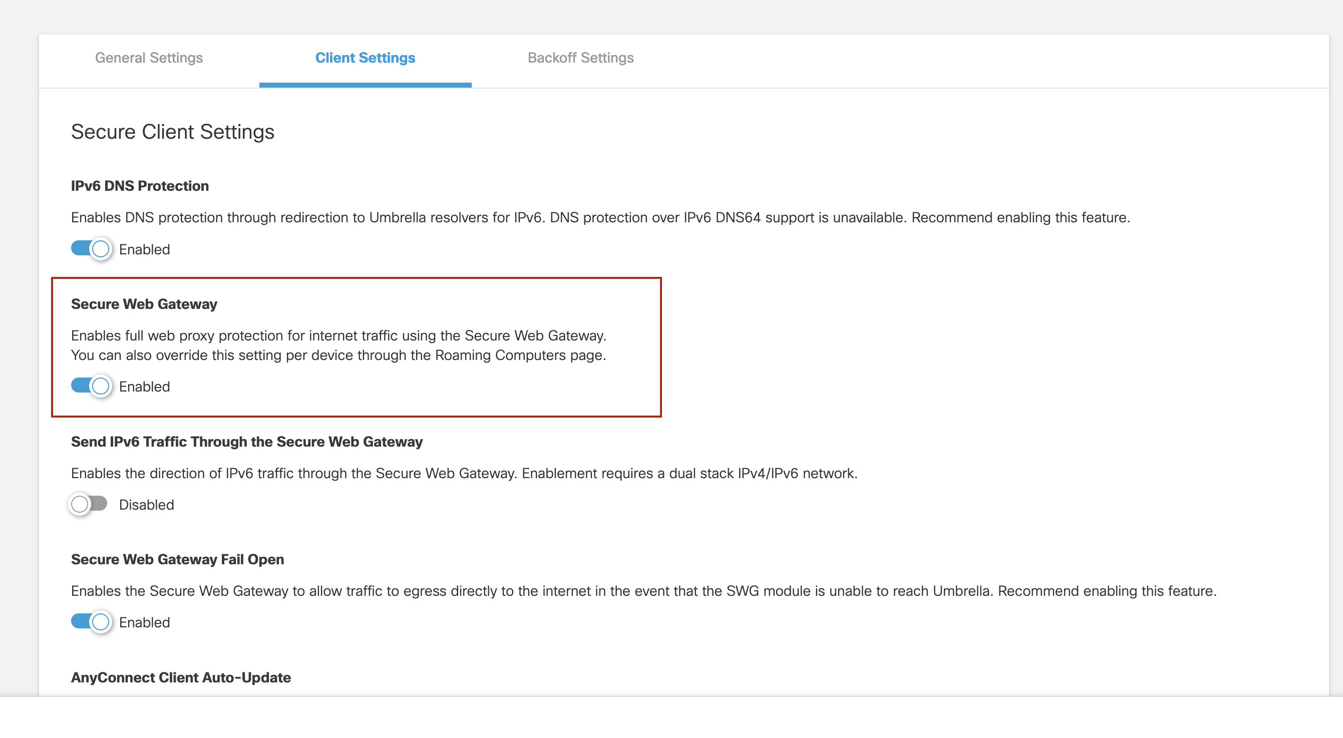 Can I Prevent The Anyconnect Secure Web Gateway Swg Module From Installing Cisco Umbrella