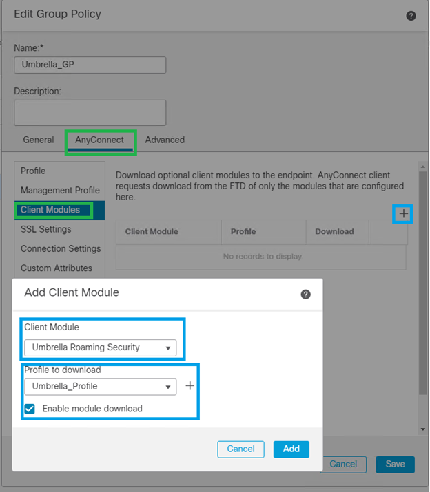 How Do I Deploy The Anyconnect Umbrella Roaming Security Module Using Cisco Firewall Management